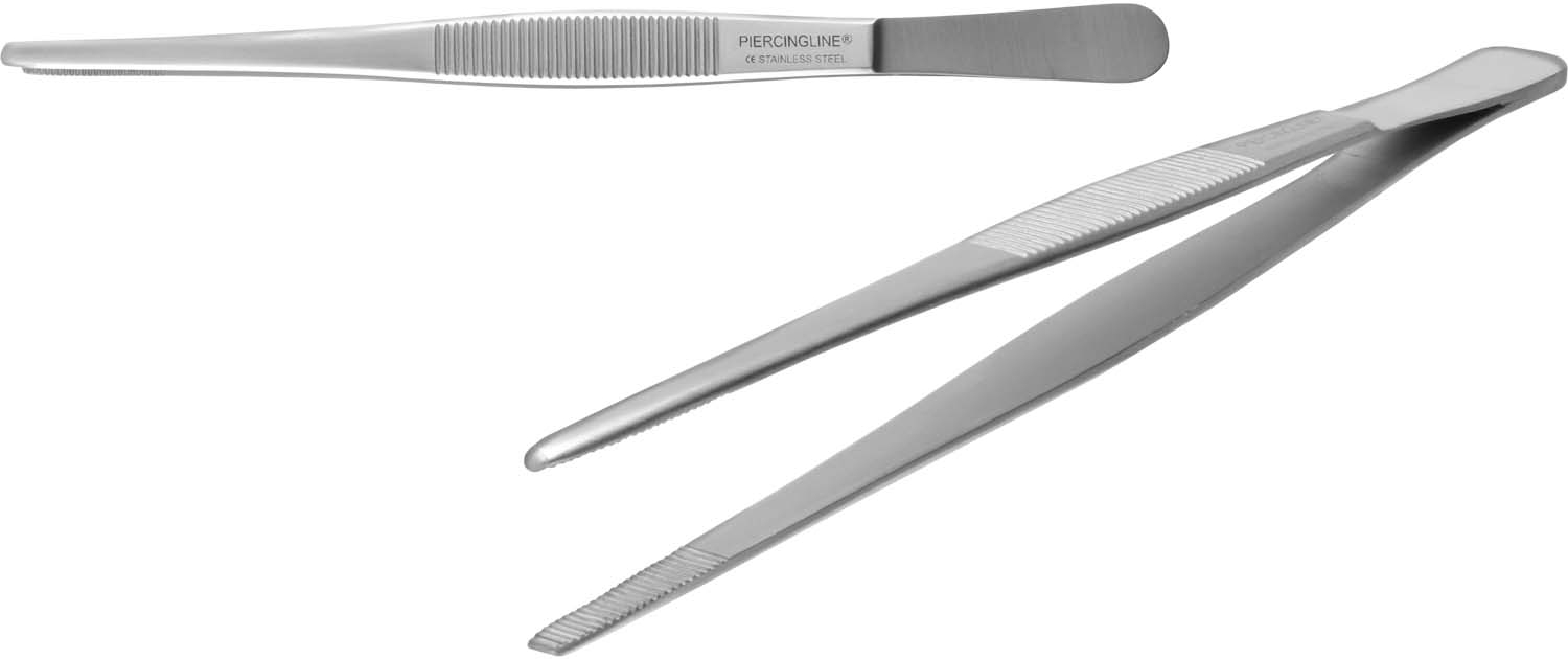 Stainless steel tweezers with crocodile serration | PIERCINGLINE